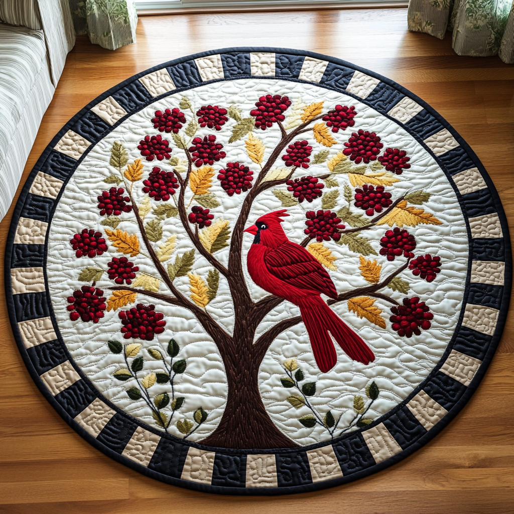 Cardinal Whisper Quilted Round Mat NCU0DK1071 – Quiltnest