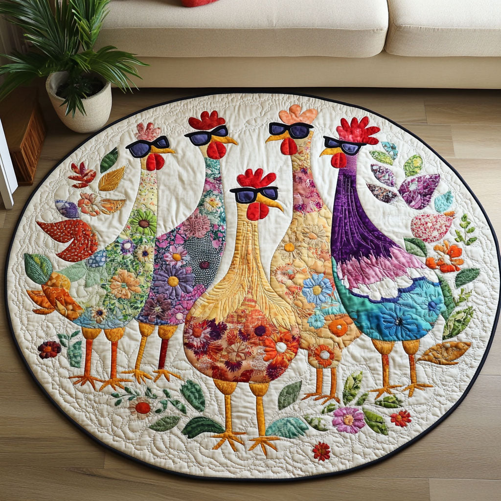 Poultry Patch Quilted Round Mat NCU0PT967 – Quiltnest