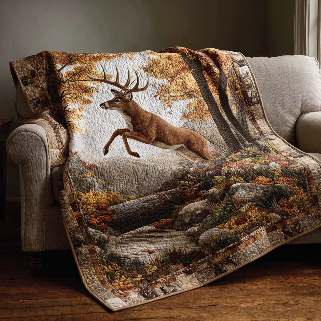 Autumn Buck Quilted Blanket NCU0NNT2149 – Quiltnest