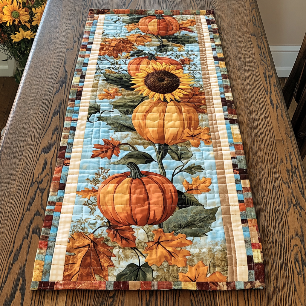 Autumn Harvest Joy Quilted Table Runner NCU0TL1326 – Quiltnest
