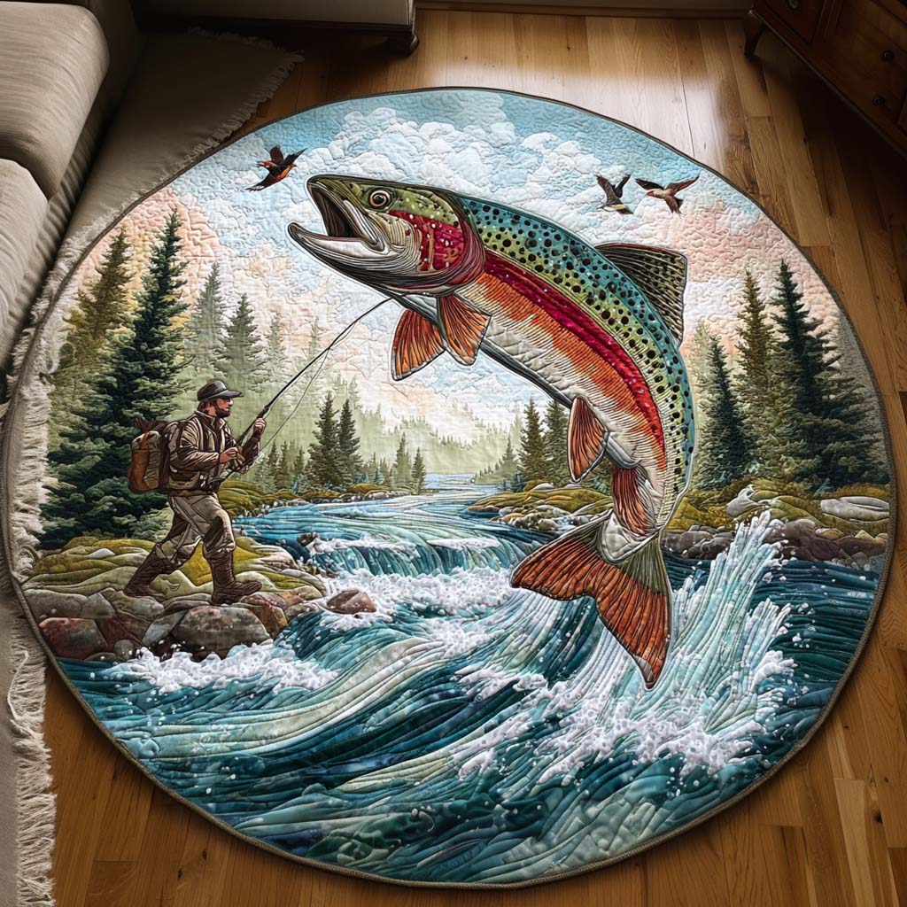 Big Bass Quilted Round Mat NCU0NNT1920 – Quiltnest