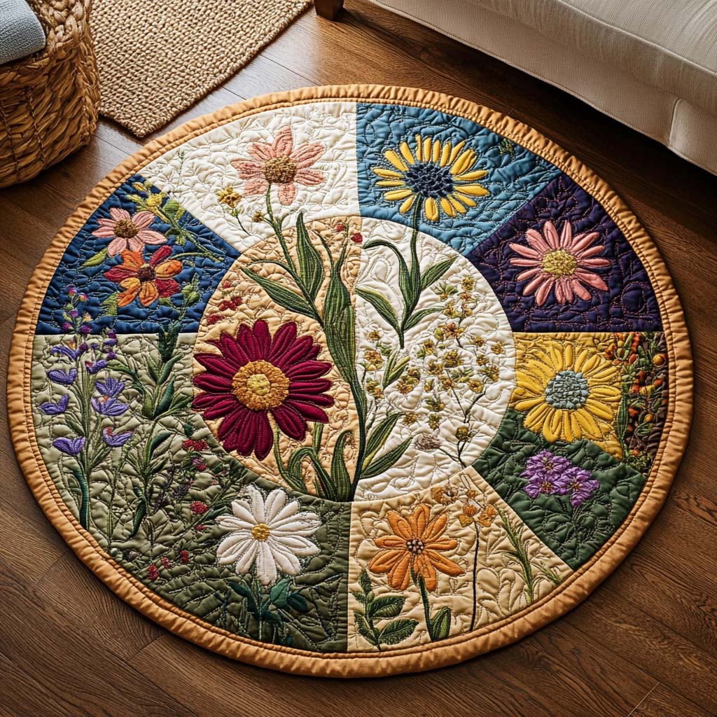 Bloom Circle Quilted Round Mat NCU0NNT2005 – Quiltnest