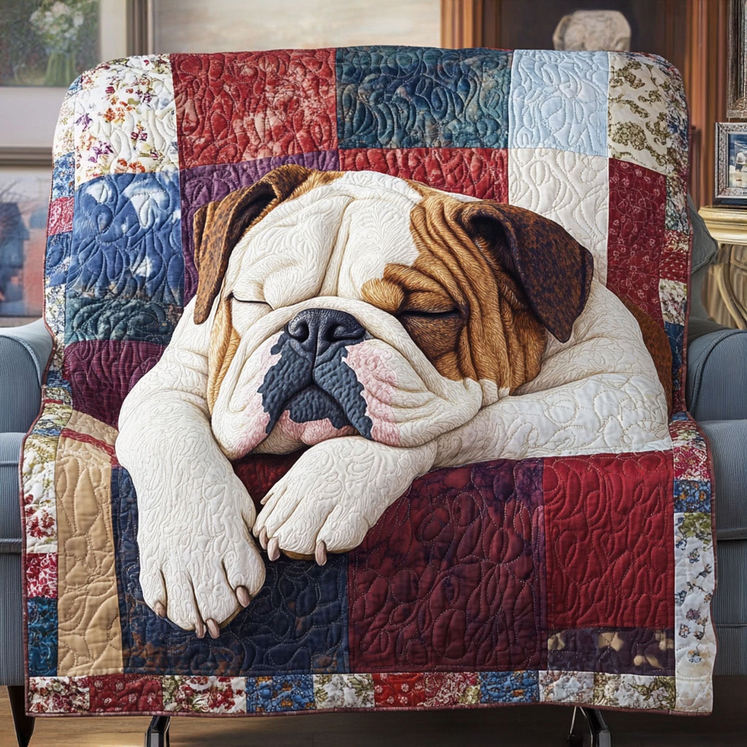 Bulldog Tails Quilted Blanket NCU0PTT466 – Quiltnest
