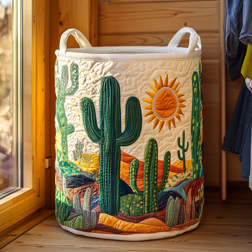 Cactus Horizon Quilted Laundry Basket NCU0DDK770 – Quiltnest