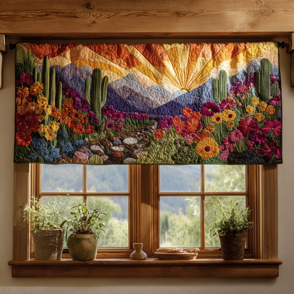 Cactus Horizon Quilted Valance NCU0DDK1620 – Quiltnest