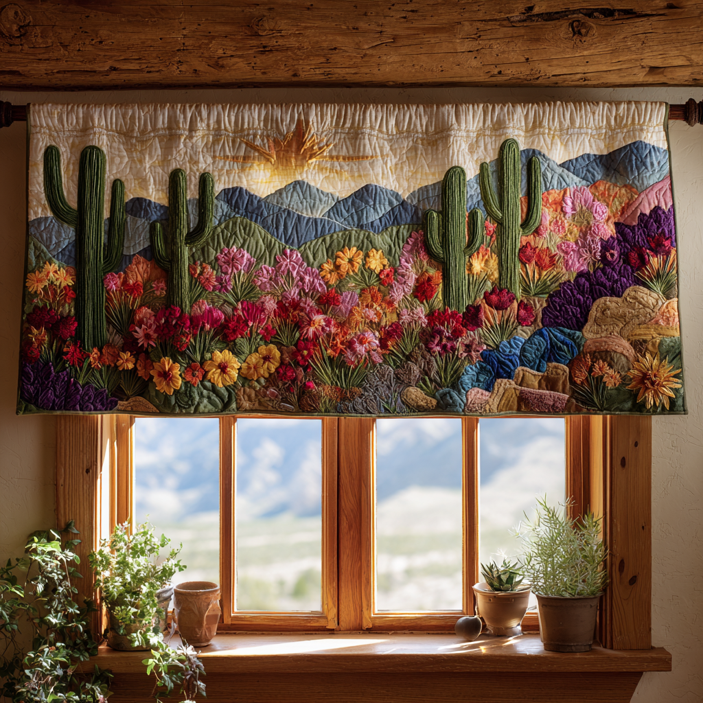 Cactus Valley Quilted Valance NCU0DDK1618 – Quiltnest