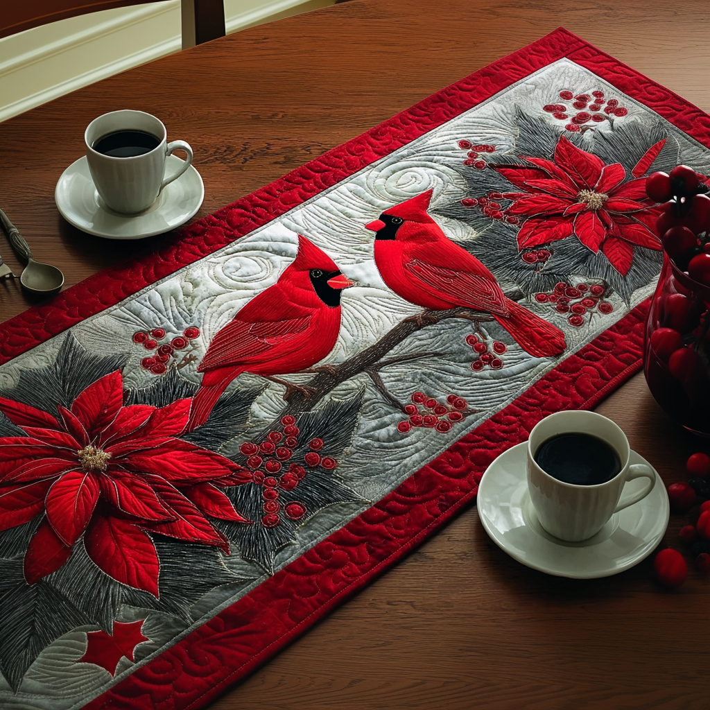 Cardinal Meadow Quilted Table Runner NCU0DDK1826 – Quiltnest
