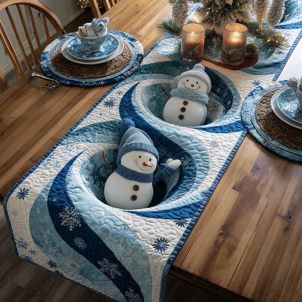 Cheerful Frost Quilted Table Runner NCU0TH3351 – Quiltnest