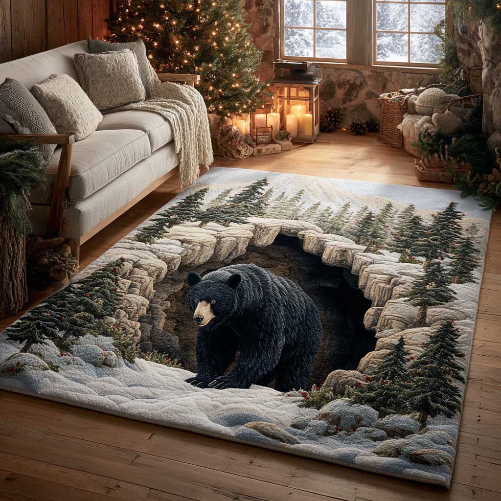 Christmas Grizzly Cave Area Rug NCU0HTT101 – Quiltnest