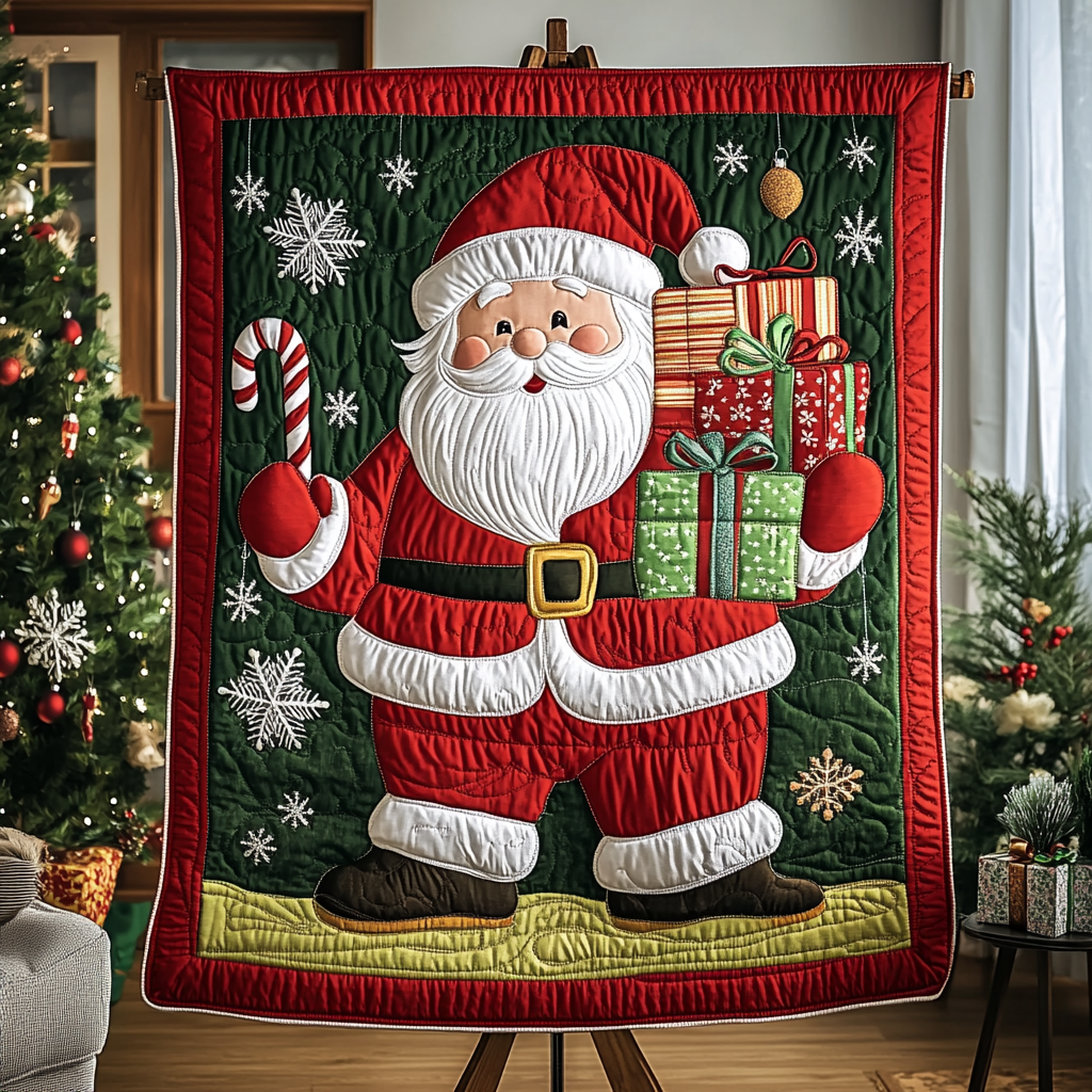 Christmas Santa Quilted Blanket NCU0VH544 – Quiltnest