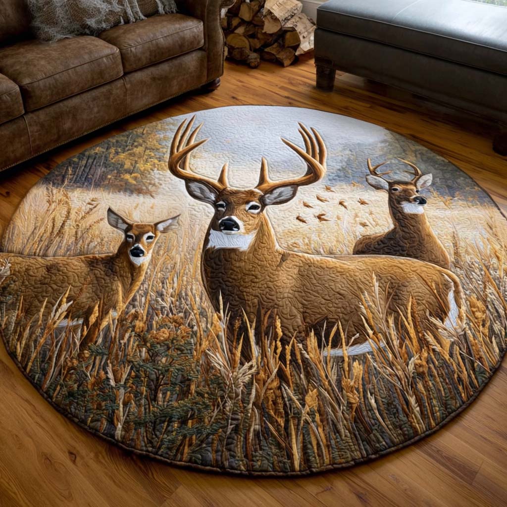 Classic Deer Quilted Round Mat NCU0NNT1894 – Quiltnest