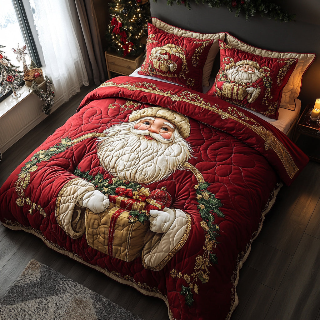 Classic Santa Quilted Bedding Set NCU0DV1129 – Quiltnest