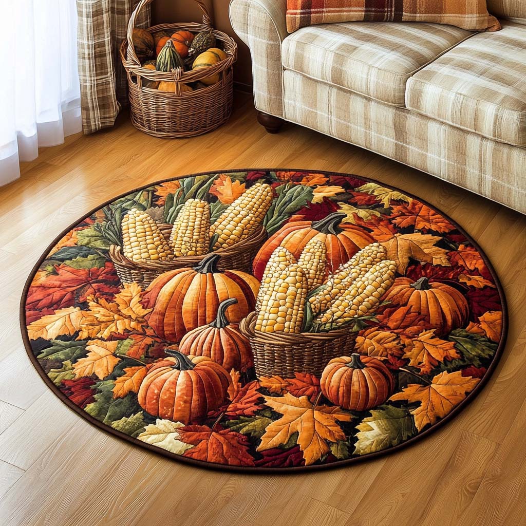Cornucopia Quilted Round Mat NCU0NT1225 – Quiltnest