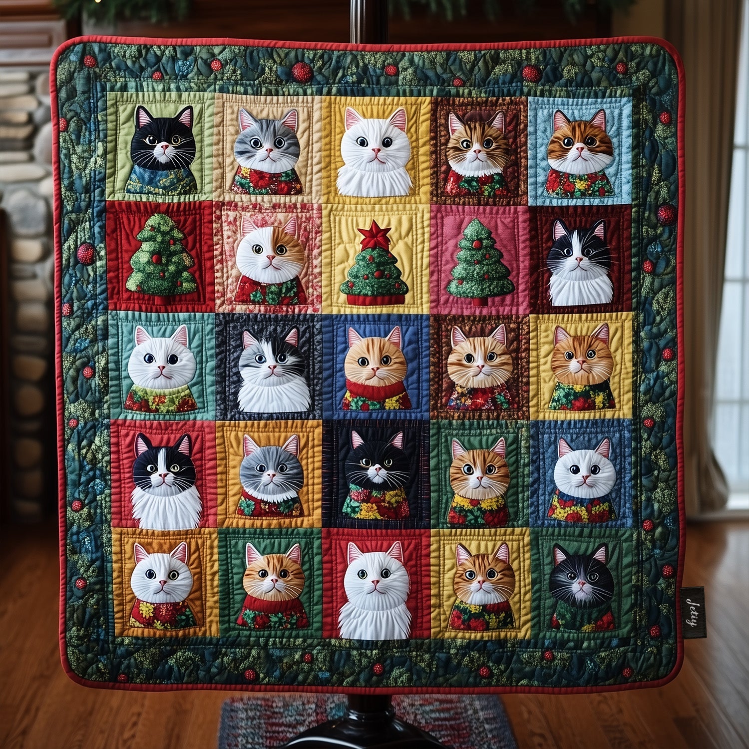 Cozy Cat Clusters Quilted Blanket NCU0PT1239 – Quiltnest