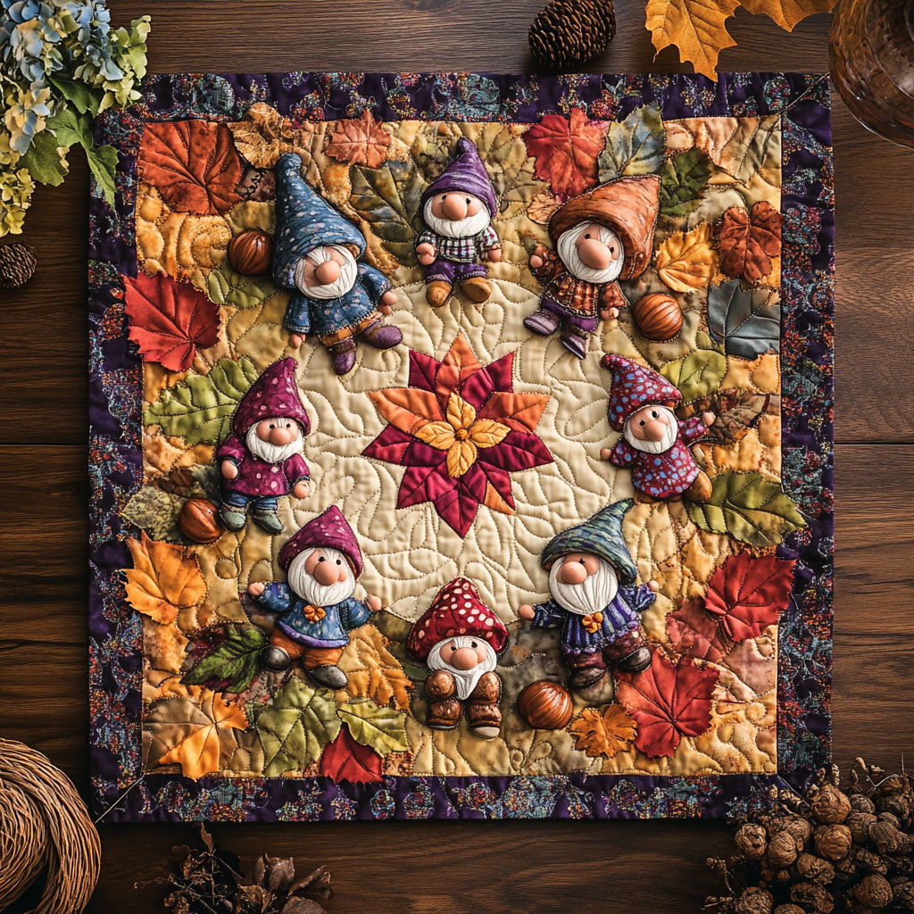 Cozy Cider Gnome Quilted Table Topper NCU0PTT1065 – Quiltnest