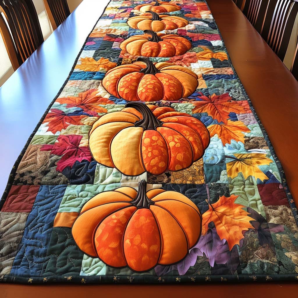 Cozy Pumpkin Quilted Table Runner NCU0NT1345 – Quiltnest
