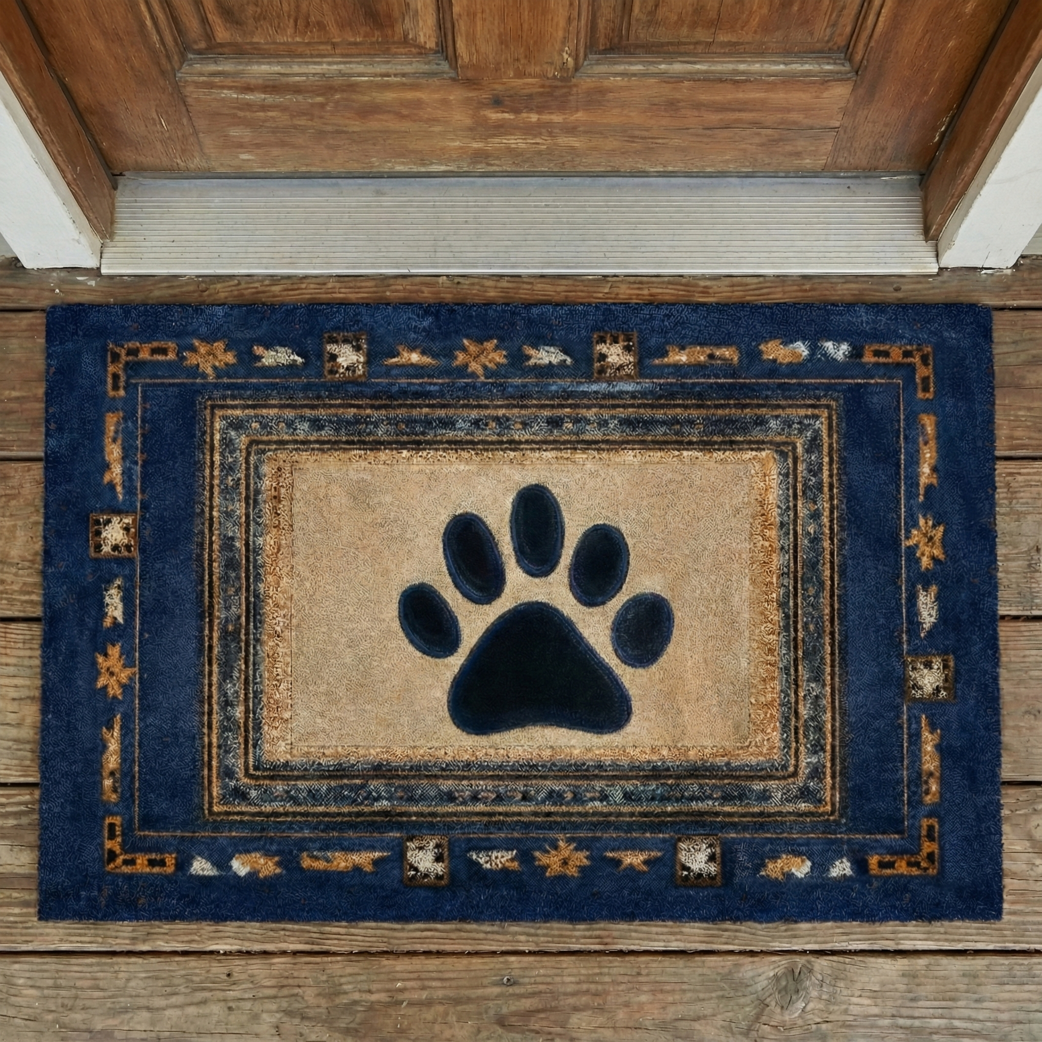 Denim Paw Doormat NCU0NXD1278 – Quiltnest