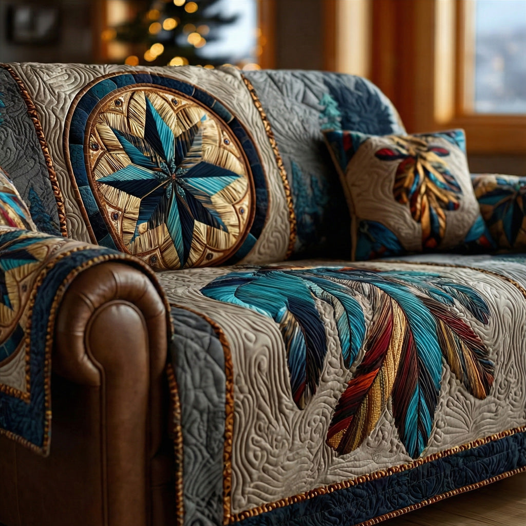 Desert Medallion Quilted Sofa Cover NCU0LDH293 – Quiltnest