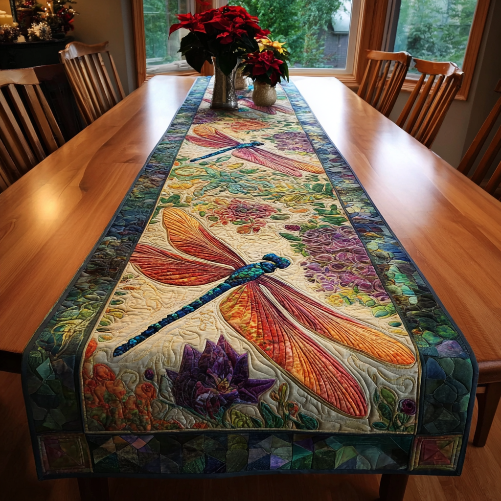 Dragonfly Quilted Table Runner NCU0QN052 – Quiltnest