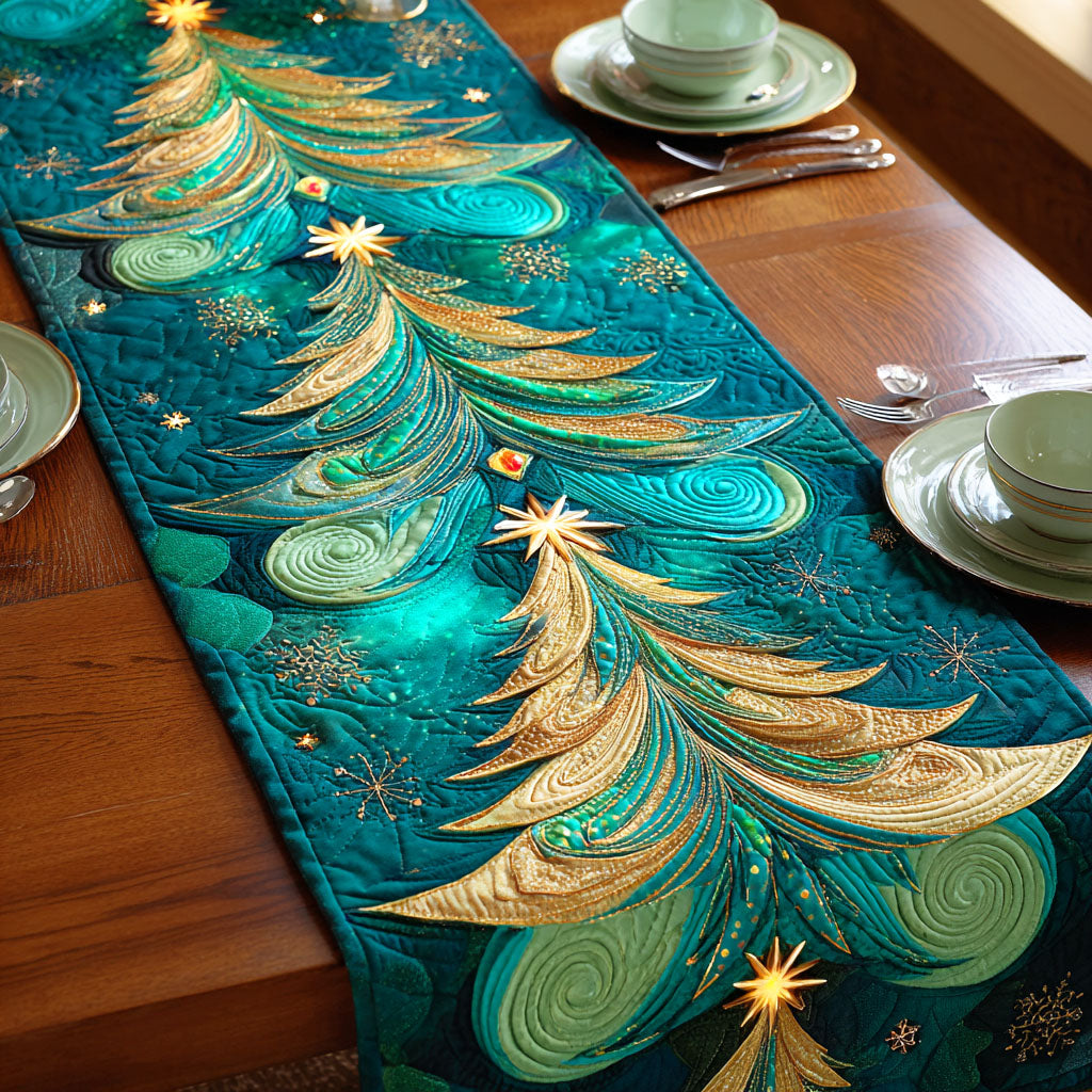 Evergreen Glow Quilted Table Runner NCU0NTD533 – Quiltnest