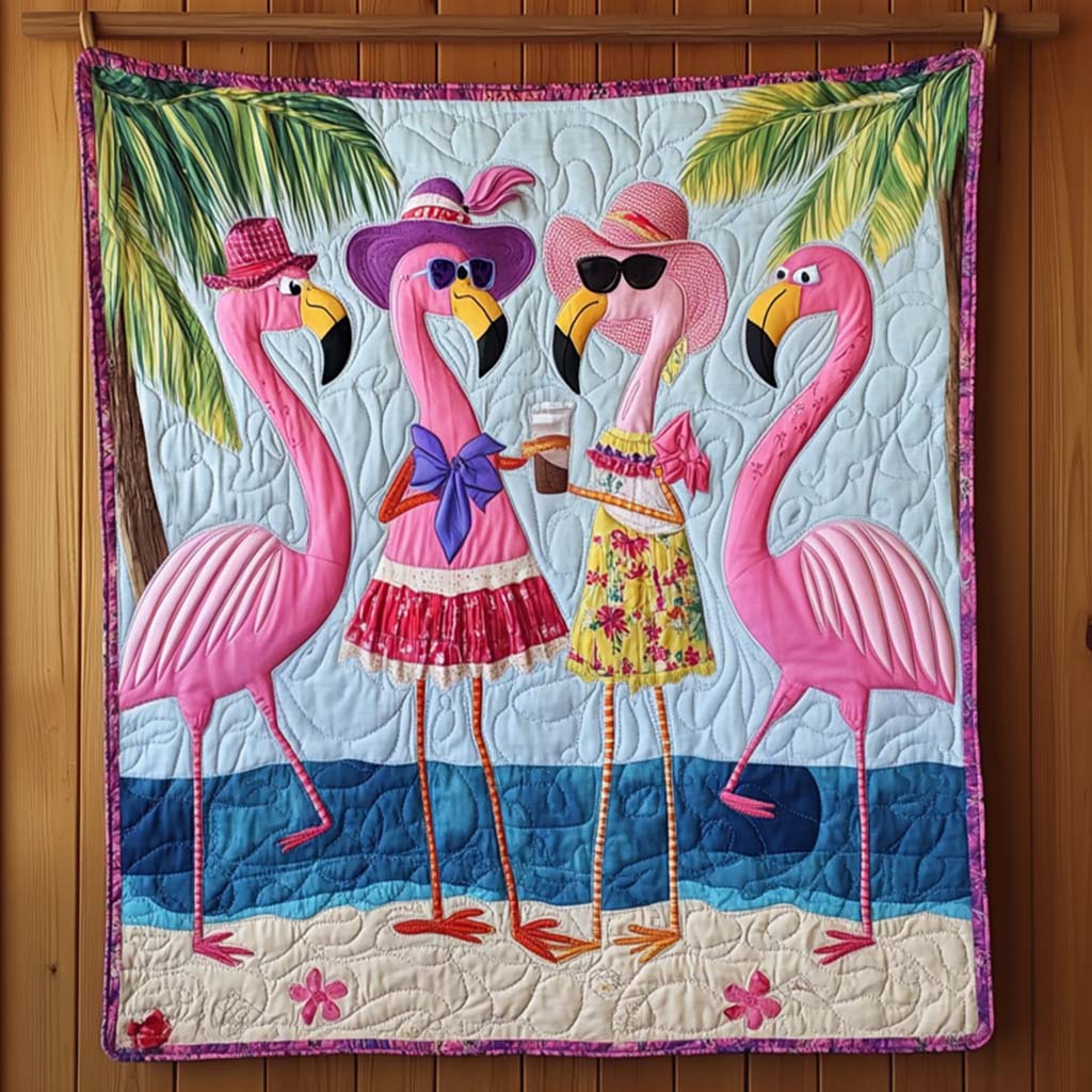 Flamingo Breeze Quilted Blanket NCU0NT314 – Quiltnest