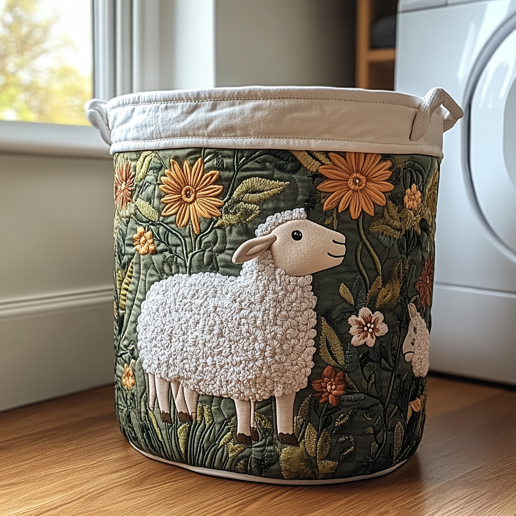 Fluffy Sheep Quilted Laundry Basket NCU0DDK707 – Quiltnest