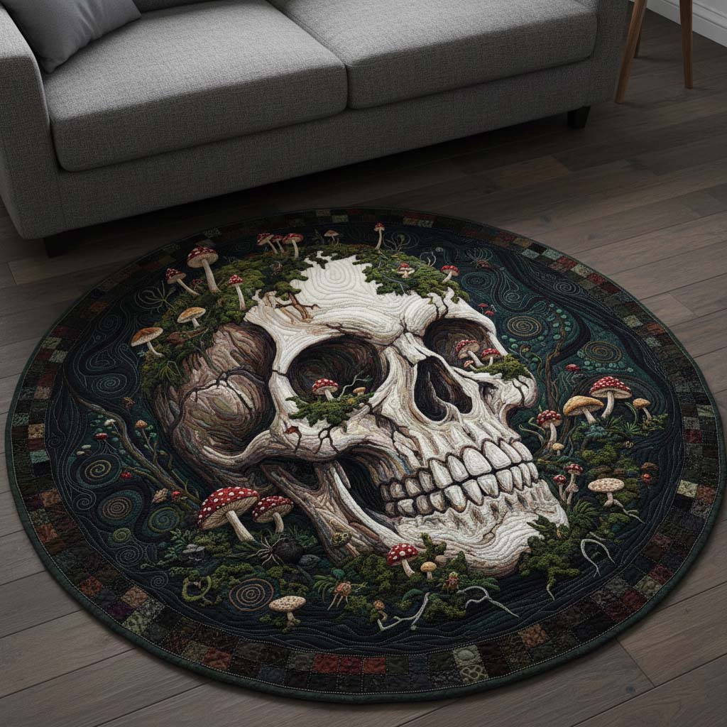 Fungal Skull Quilted Round Mat NCU0NNT2592 – Quiltnest