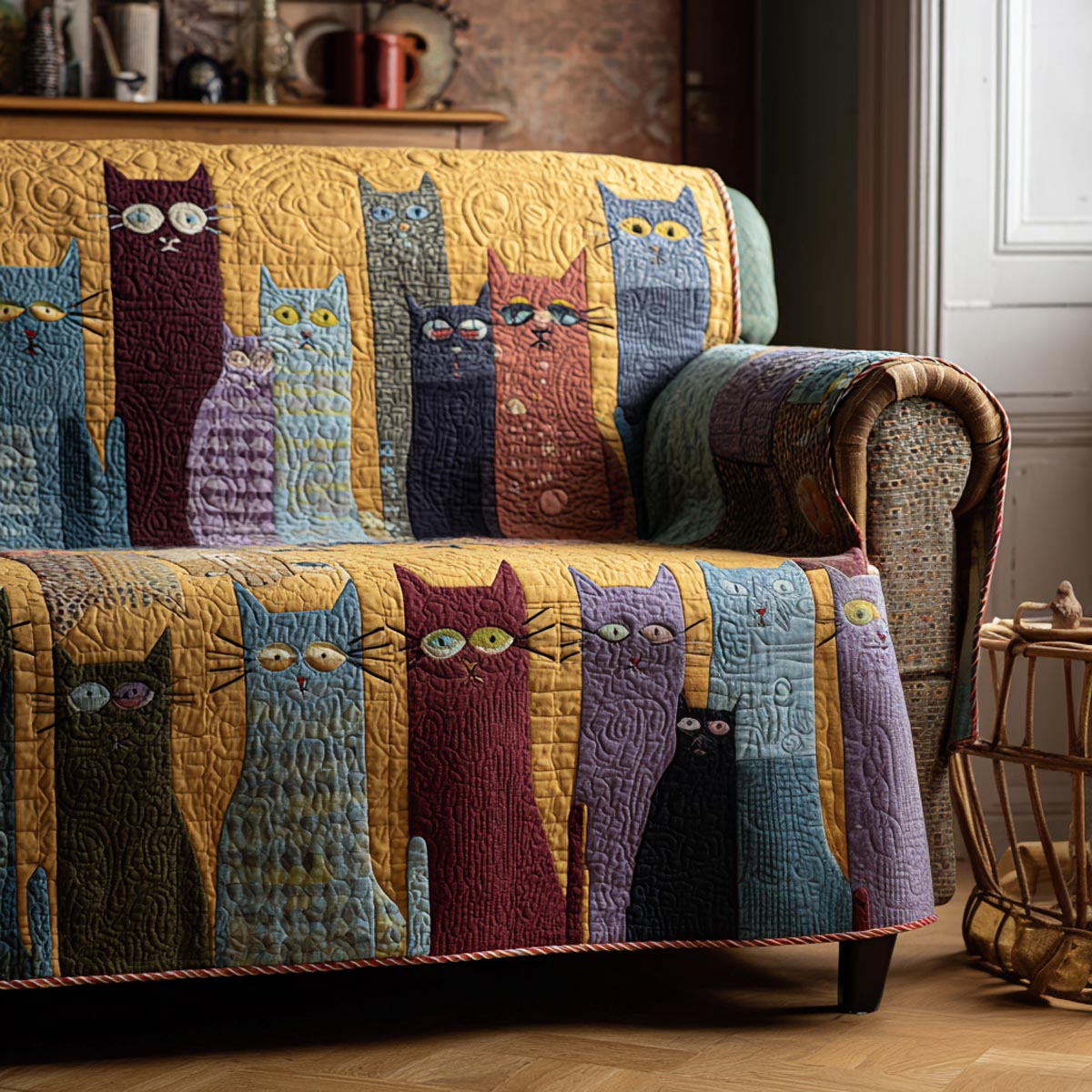 Furry Comfort Quilted Sofa Cover NCU0DV1880 – Quiltnest