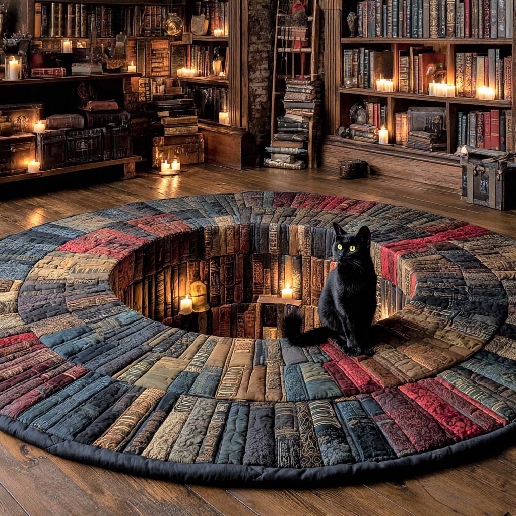 Furry Reads Quilted Round Mat NCU0NNL148 – Quiltnest