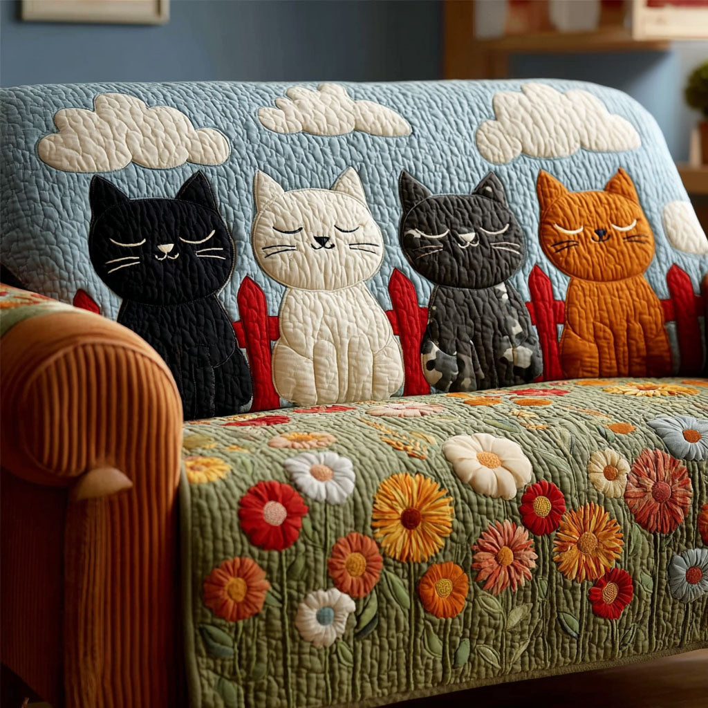 Gentle Whiskers Quilted Sofa Cover NCU0NNT2857 – Quiltnest