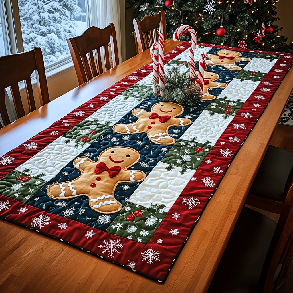 Gingerbread Joy Quilted Table Runner NCU0DDK1346 – Quiltnest