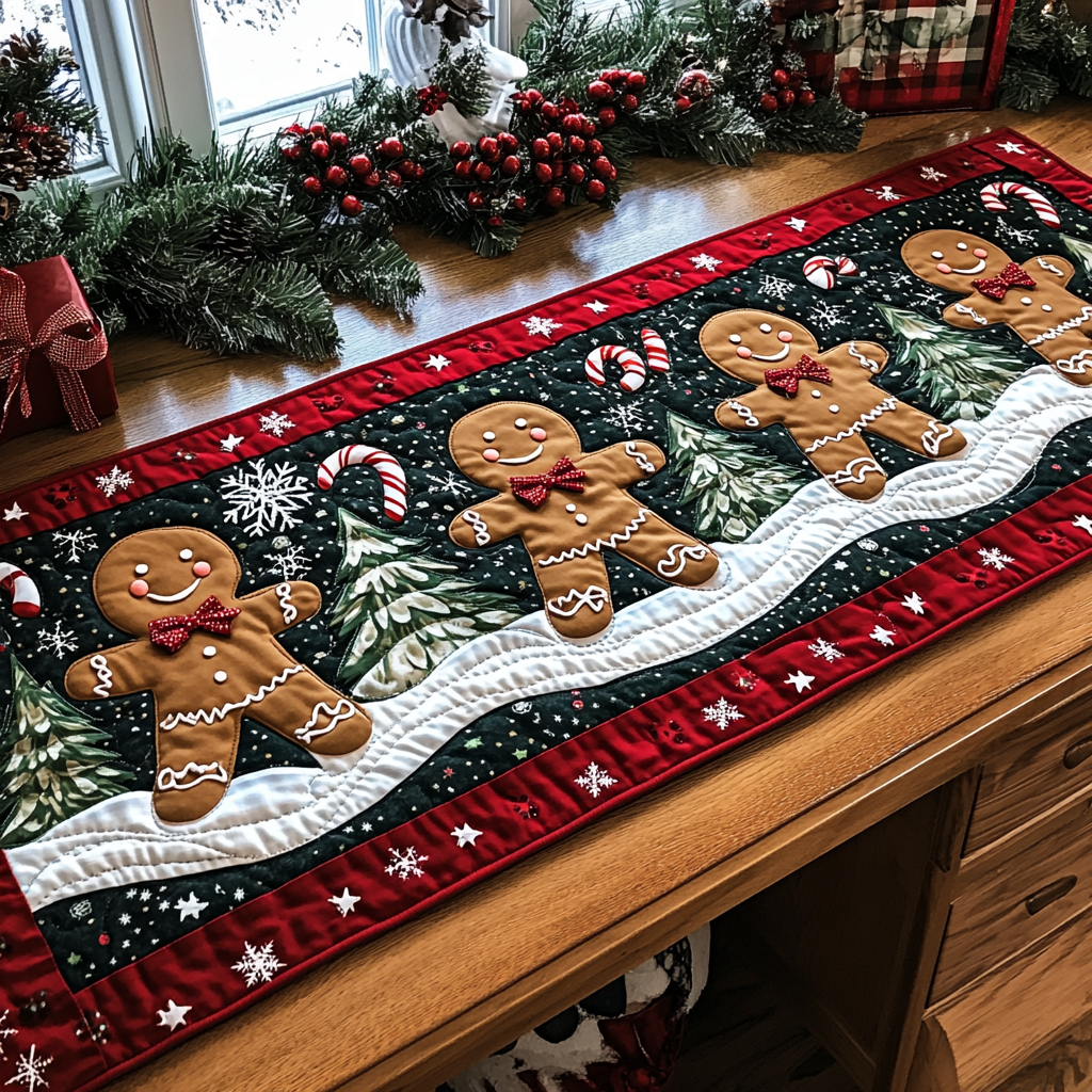 Gingerbread Lane Quilted Table Runner NCU0DDK1344 – Quiltnest