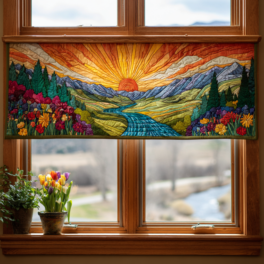 Golden Horizon Quilted Valance NCU0DDK720 – Quiltnest