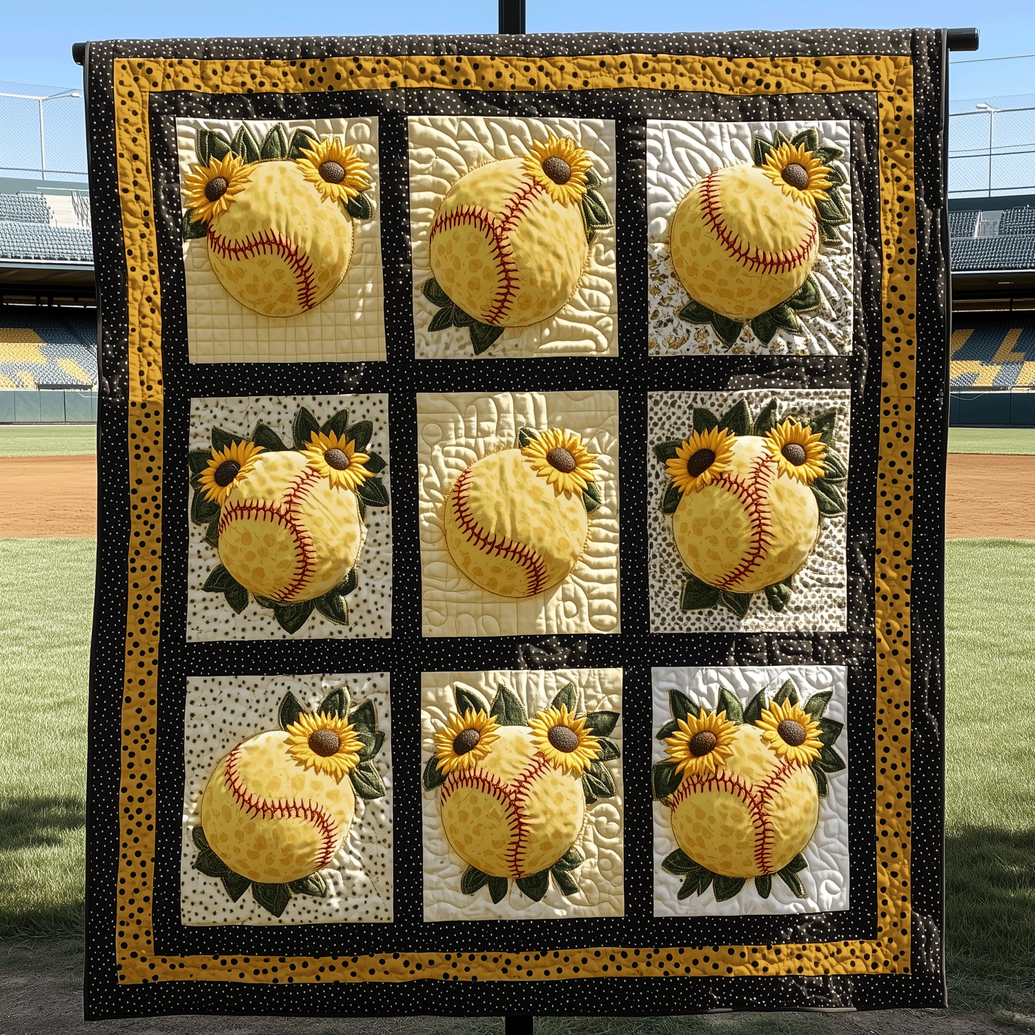 Golden Stitch Softball Quilted Blanket NCU0TH1494 – Quiltnest