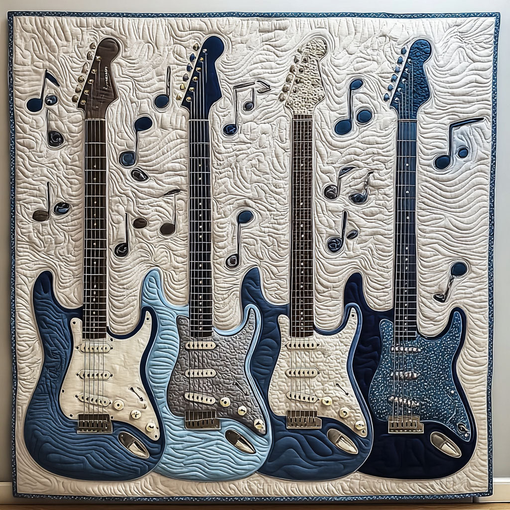 Guitar Colorway Quilted Blanket NCU0DDK2099 – Quiltnest