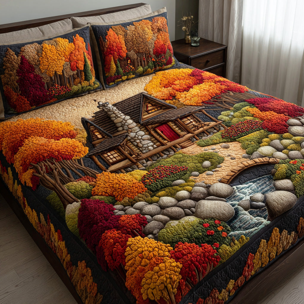 Harvest Maple Forest 3-Piece Quilted Bedding Set NCU0NTD1127 – Quiltnest