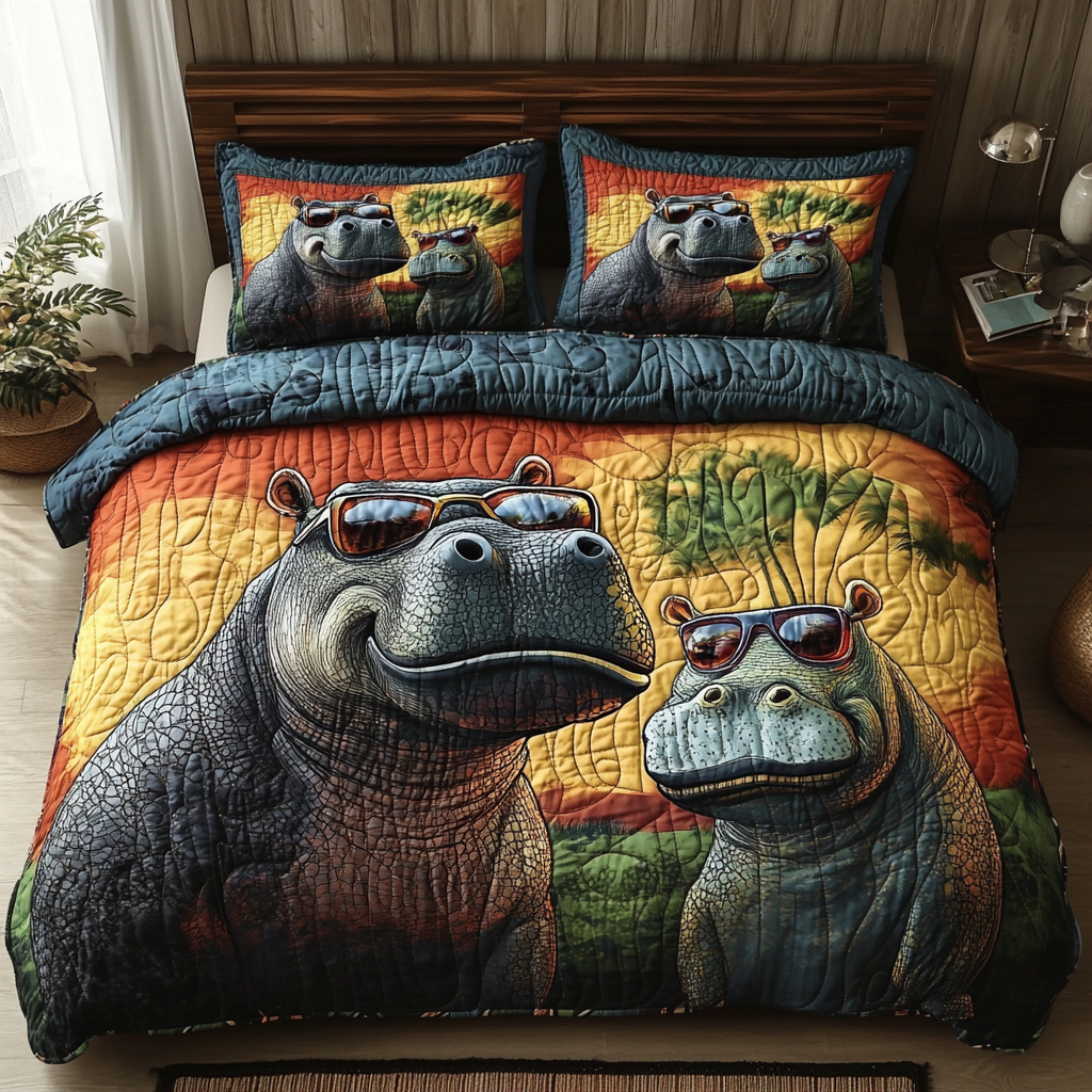 Hippo Splash Quilted Bedding Set NCU0DV071 – Quiltnest