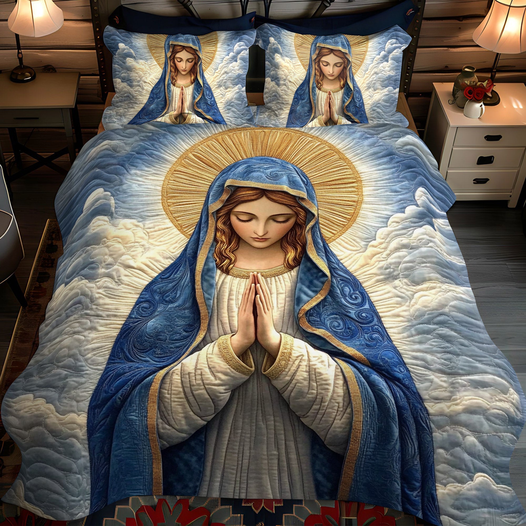 Holy Light 3-Piece Quilted Bedding Set NCU0NT1781 – Quiltnest