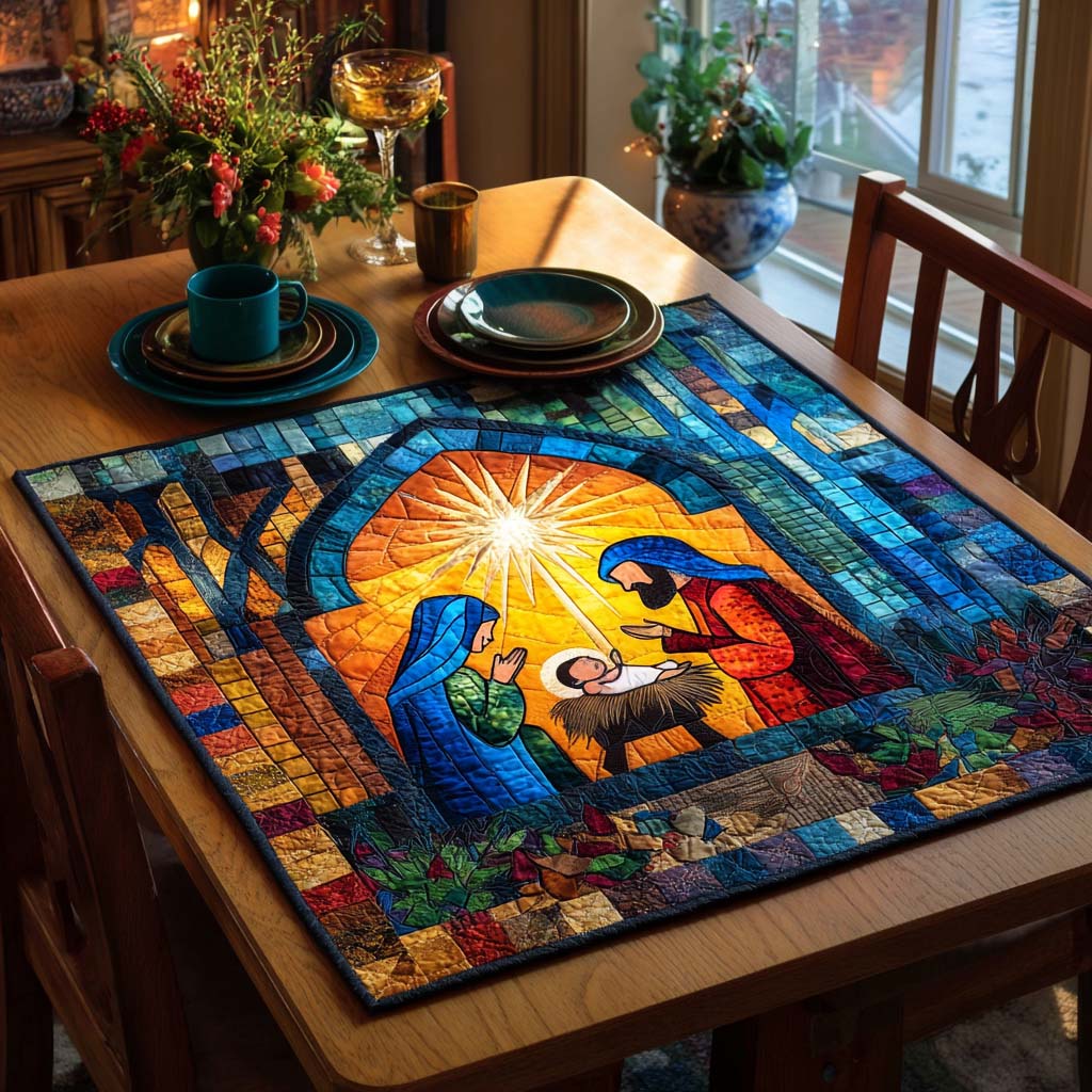Holy Nativity Quilted Table Topper NCU0NNT1711 – Quiltnest