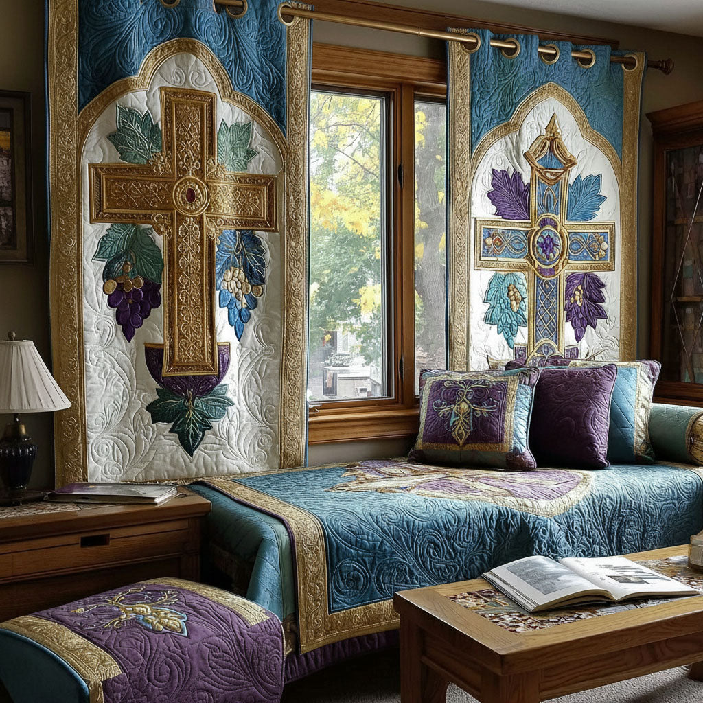 Holy Vineyard Quilted Curtains NCU0PTT2457 – Quiltnest