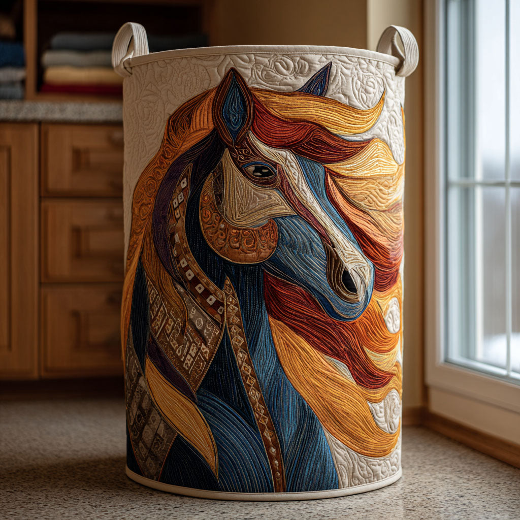 Horse Spirit Quilted Laundry Basket NCU0DDK2196 – Quiltnest