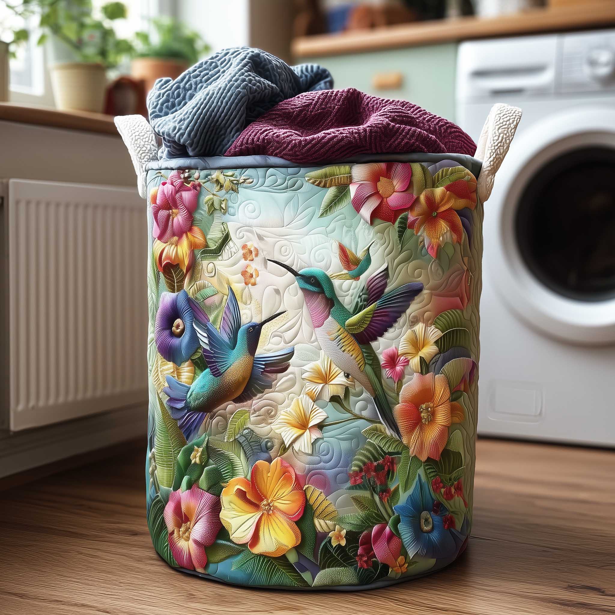 Hummingbird Breeze Quilted Laundry Basket NCU0HTT002 – Quiltnest