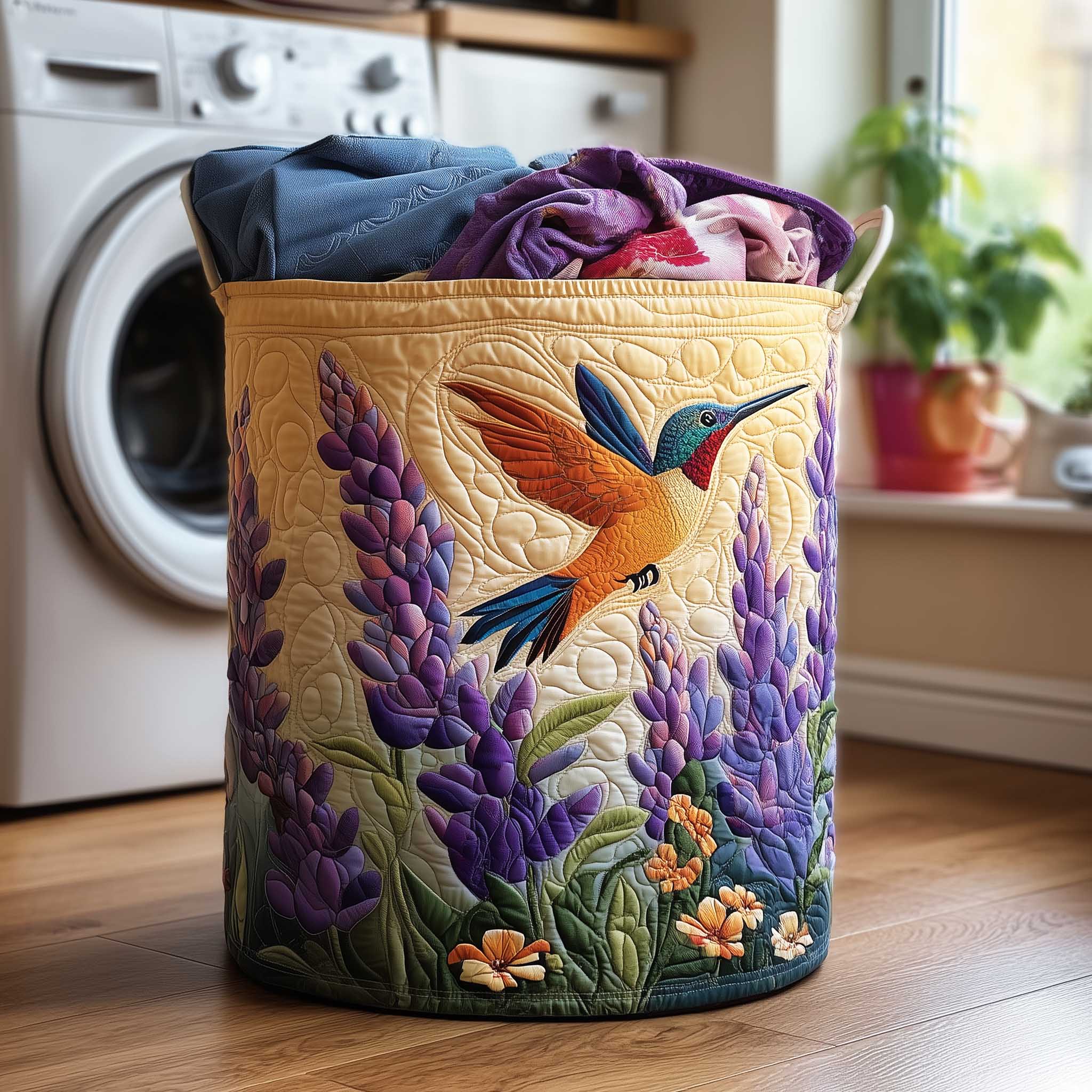 Hummingbird Haven Quilted Laundry Basket NCU0HTT001 – Quiltnest