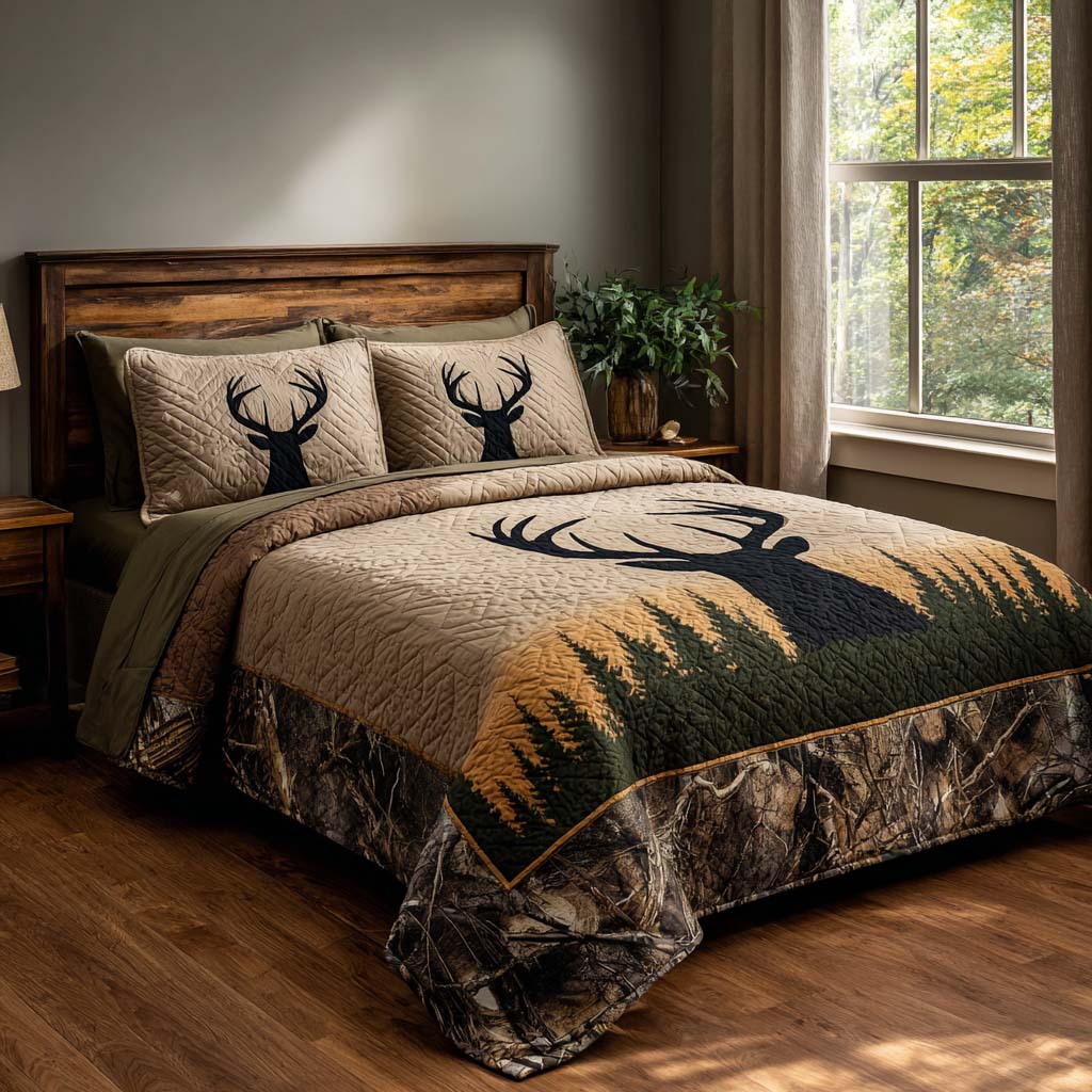 Hunter Dream 3-Piece Quilted Bedding Set NCU0NNT2638 – Quiltnest