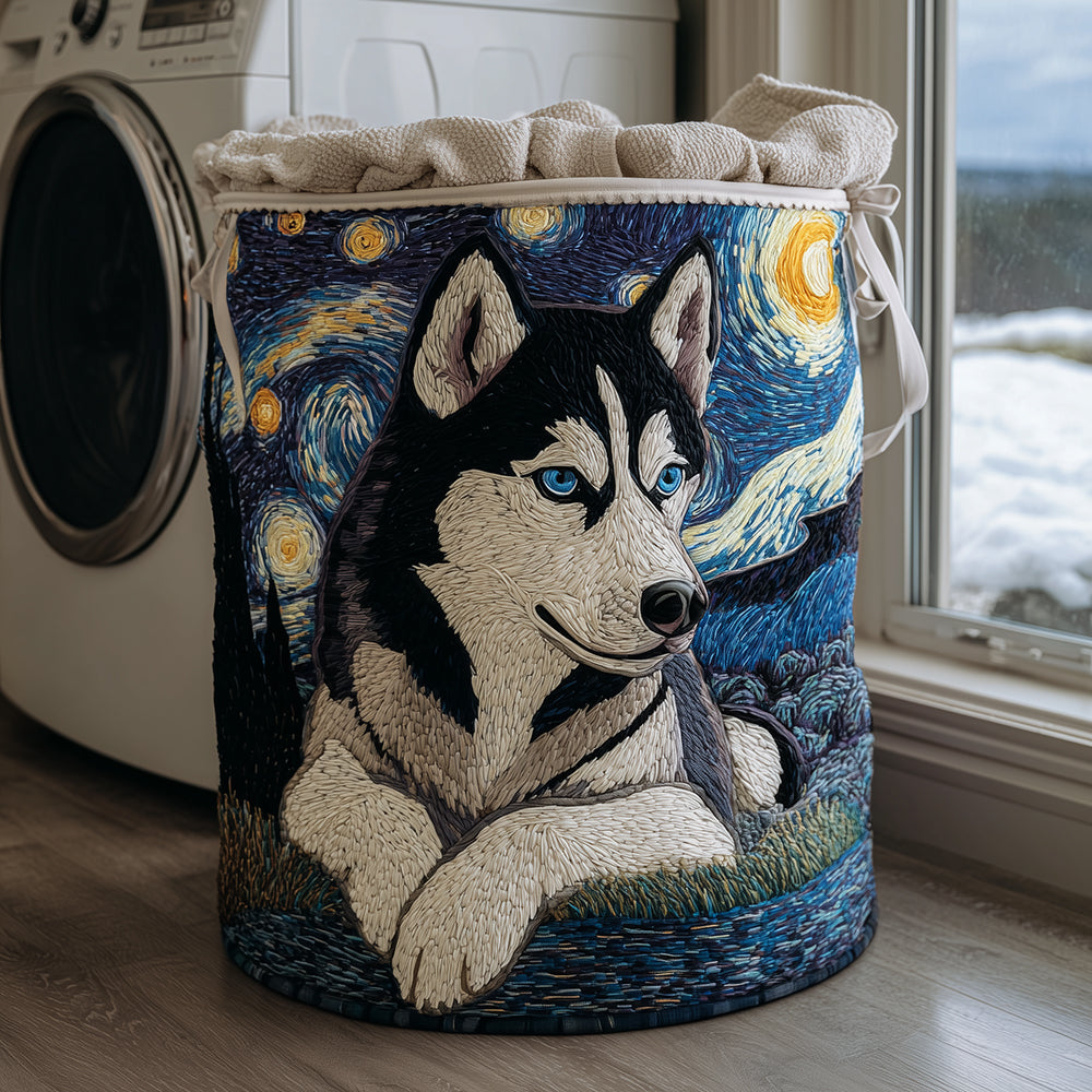 Husky Nights Quilted Laundry Basket NCU0TH3127 – Quiltnest