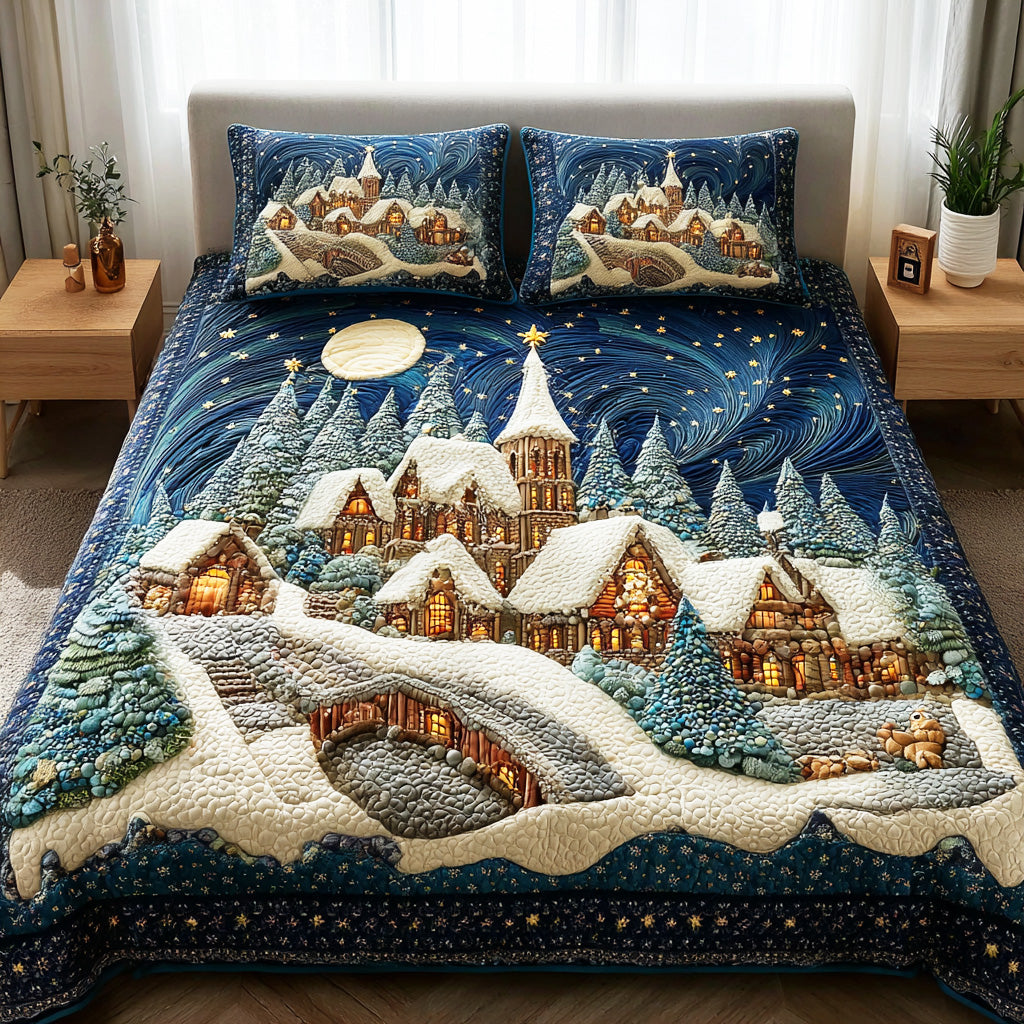 Icy Twilight 3-Piece Quilted Bedding Set NCU0NTD666 – Quiltnest