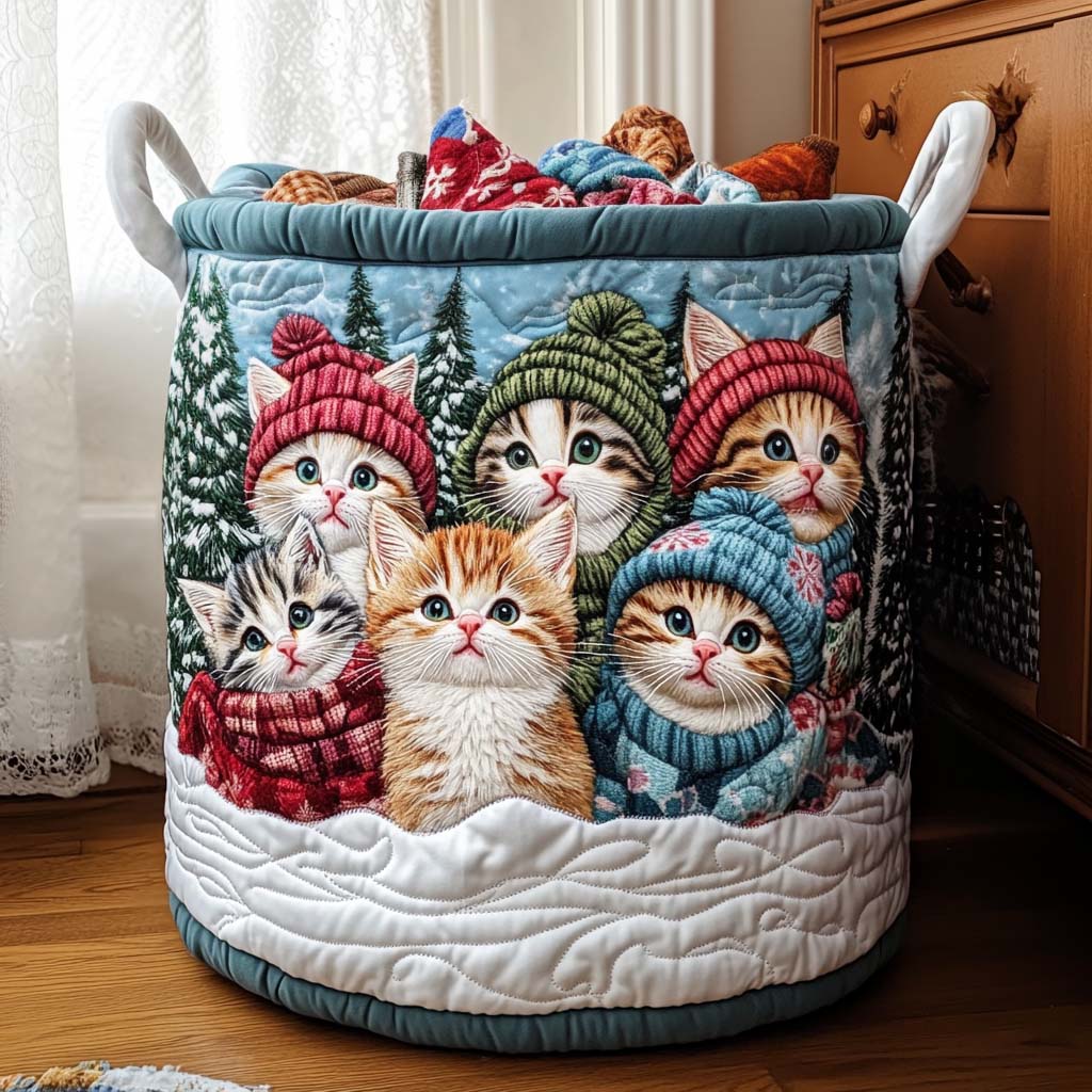 Jolly Feline Quilted Laundry Basket NCU0NNT2205 – Quiltnest