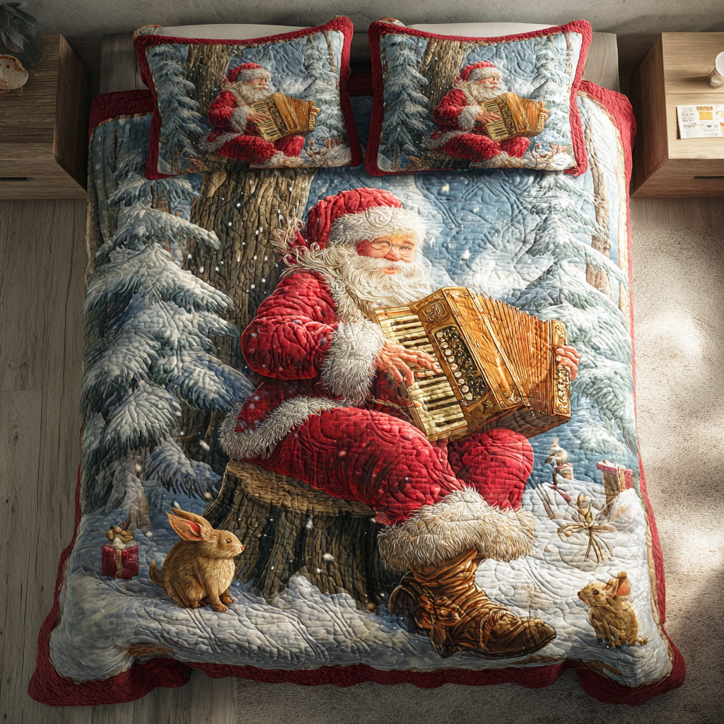 Jolly Red Santa 3-Piece Quilted Bedding Set NCU0NTD886 – Quiltnest