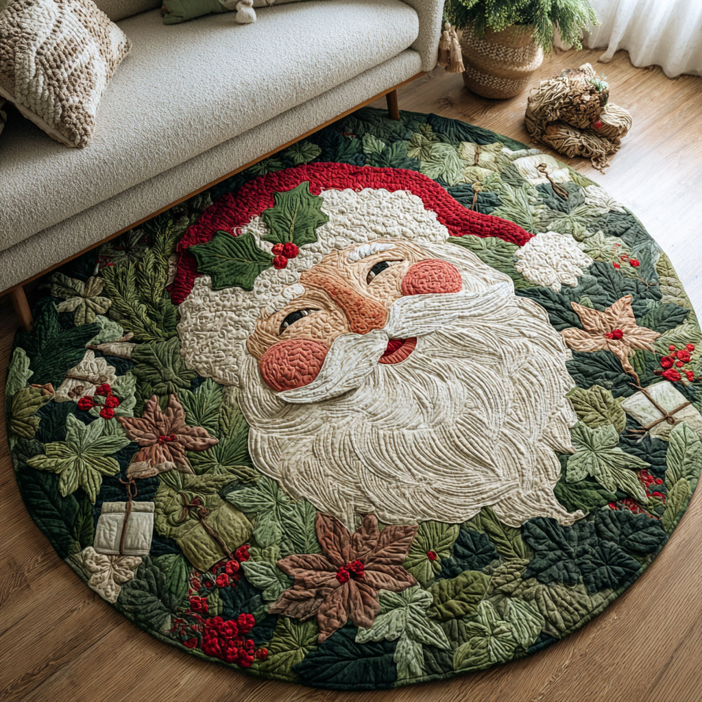 Kind Santa Claus Quilted Round Mat NCU0HNH626 – Quiltnest