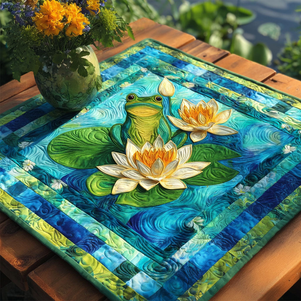 Lily Pad Parade Quilted Table Topper NCU0PTT955 – Quiltnest
